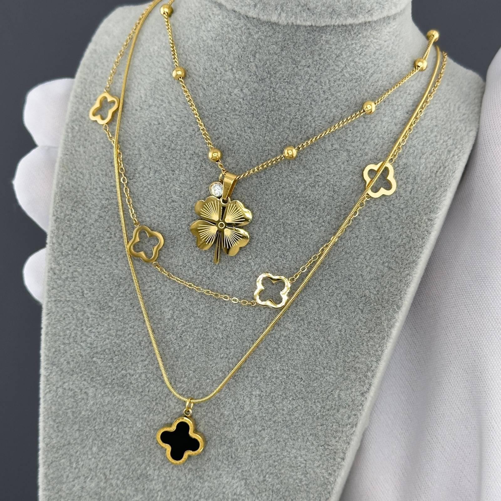 18K Gold Plated Titanium Stainless Steel Necklace Jewelry Waterproof ...