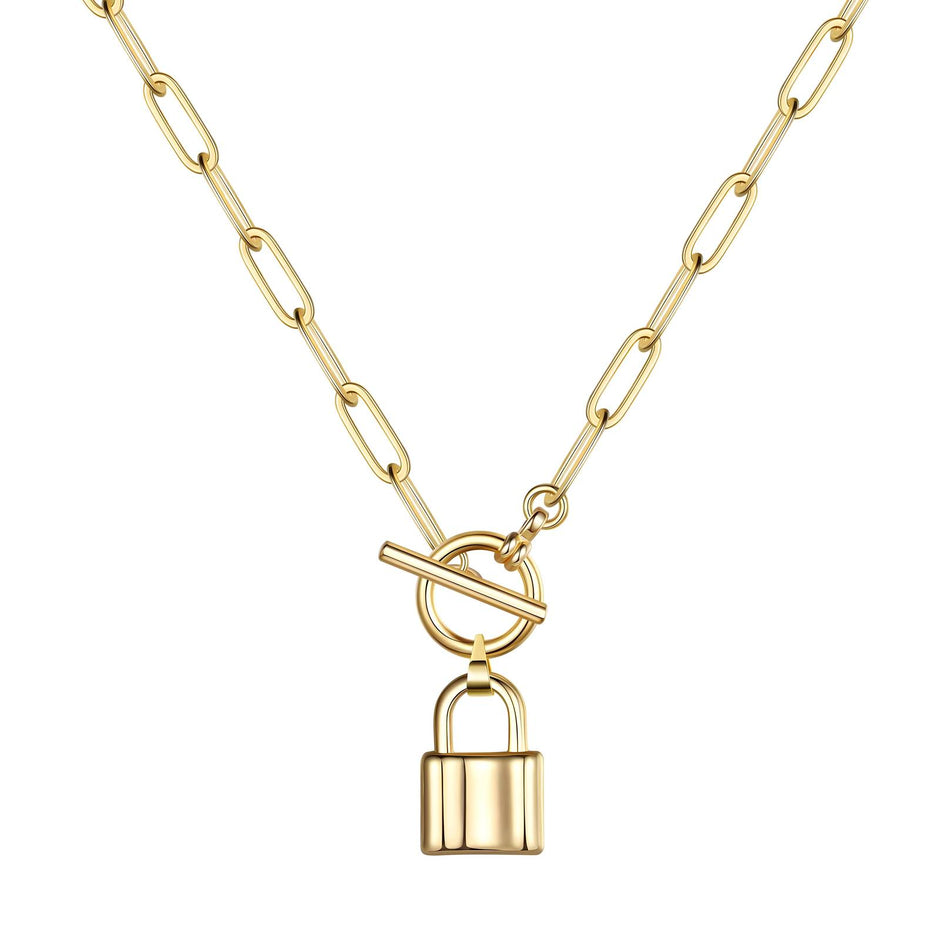 18K Gold Plated Titanium Stainless Steel Necklace Jewelry Waterproof ...